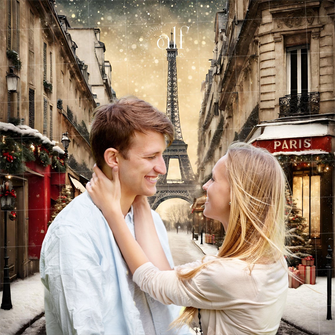 Christmas in Paris Backdrops Xmas Paris Backgrounds Photo Props Studio ...