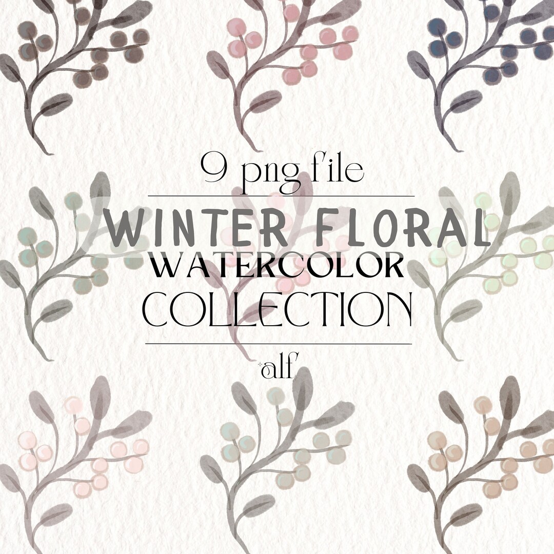 Winter Floral Clipart Pack Christmas Flower Watercolor - Etsy
