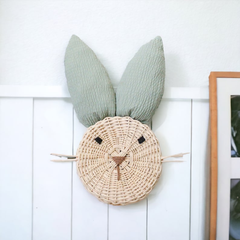 Rattan Rabbit , Natural Toys , Rattan Animal Head ,rattan Rabbit ...
