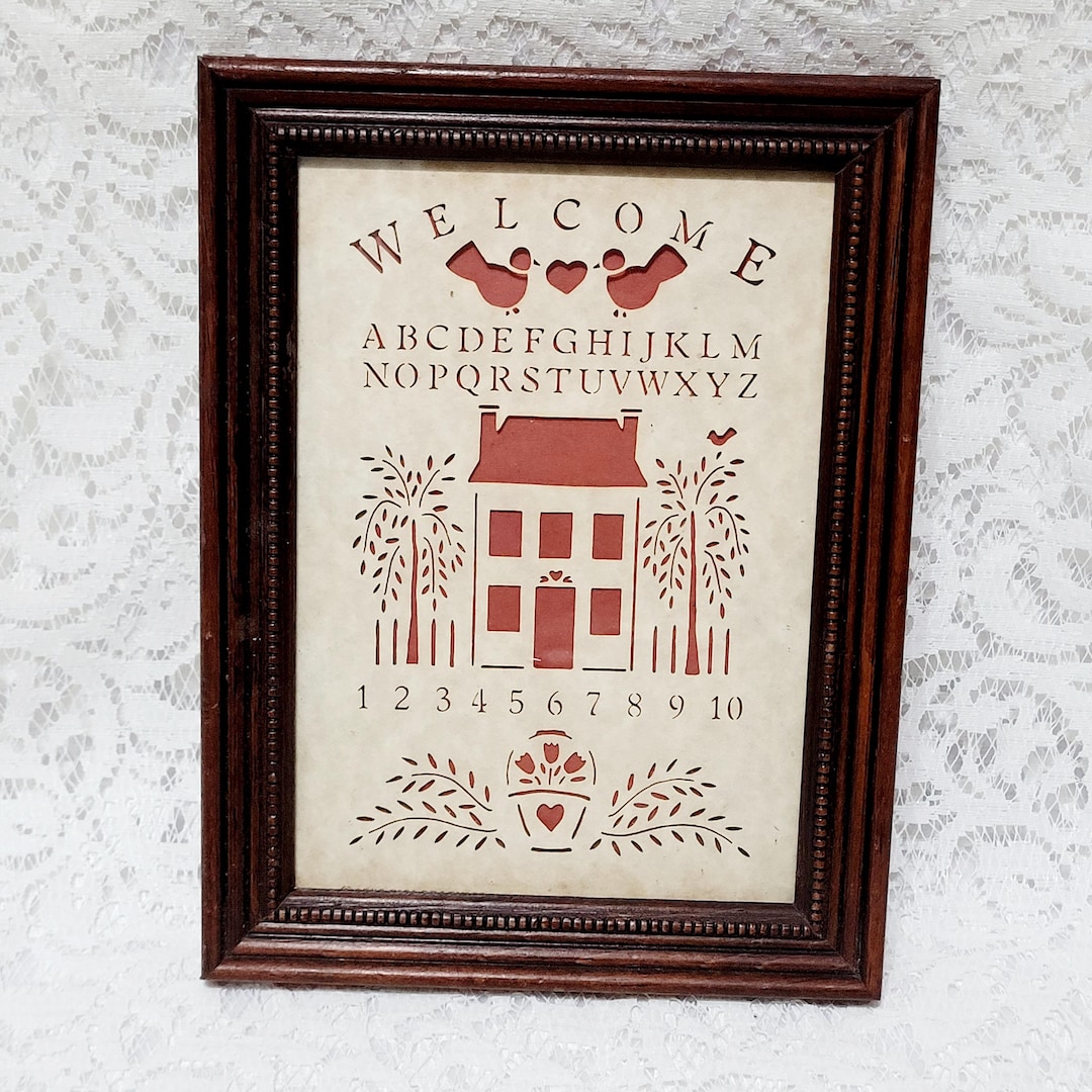 Country Cuts Welcome Alphabet Framed Artwork Cottagecore Grannycore ...