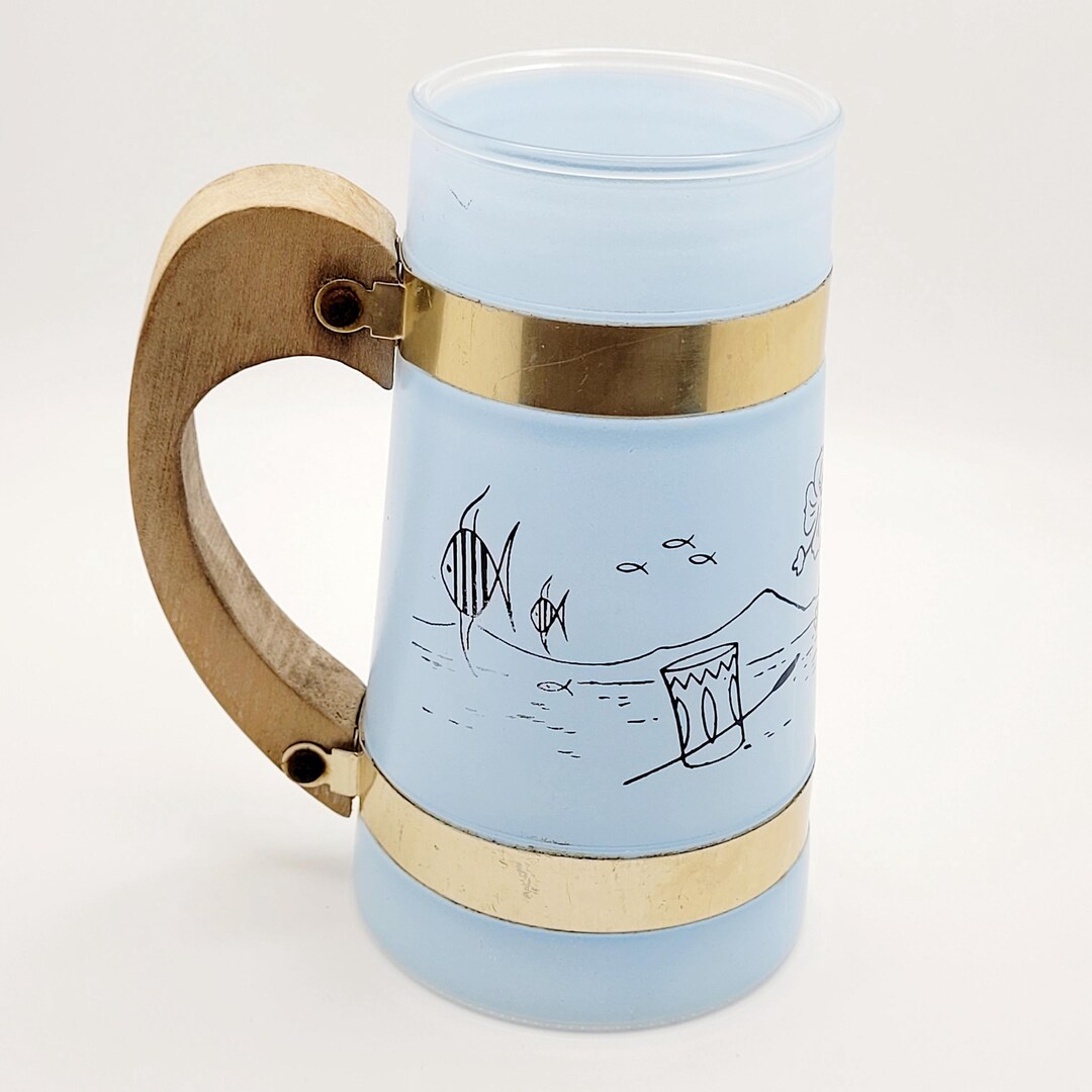 Siesta-ware Mug Blue Hawaii Fish Wood Handle - Etsy