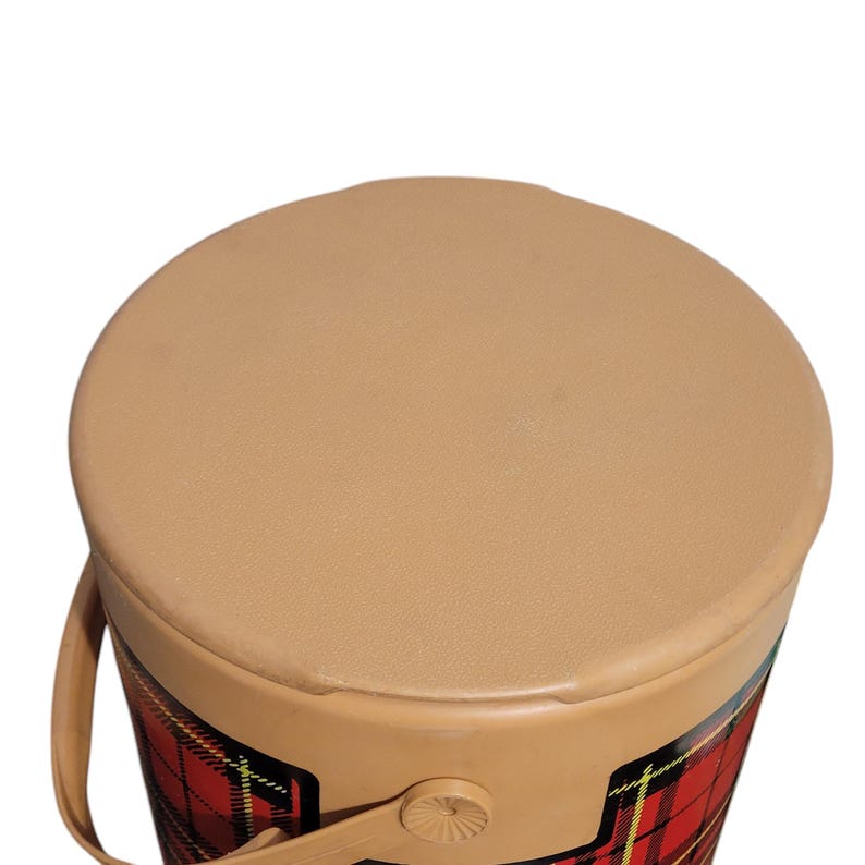 1960s Hamilton Scotch Red Plaid Cooler Camping Reversible Lid Insulated ...