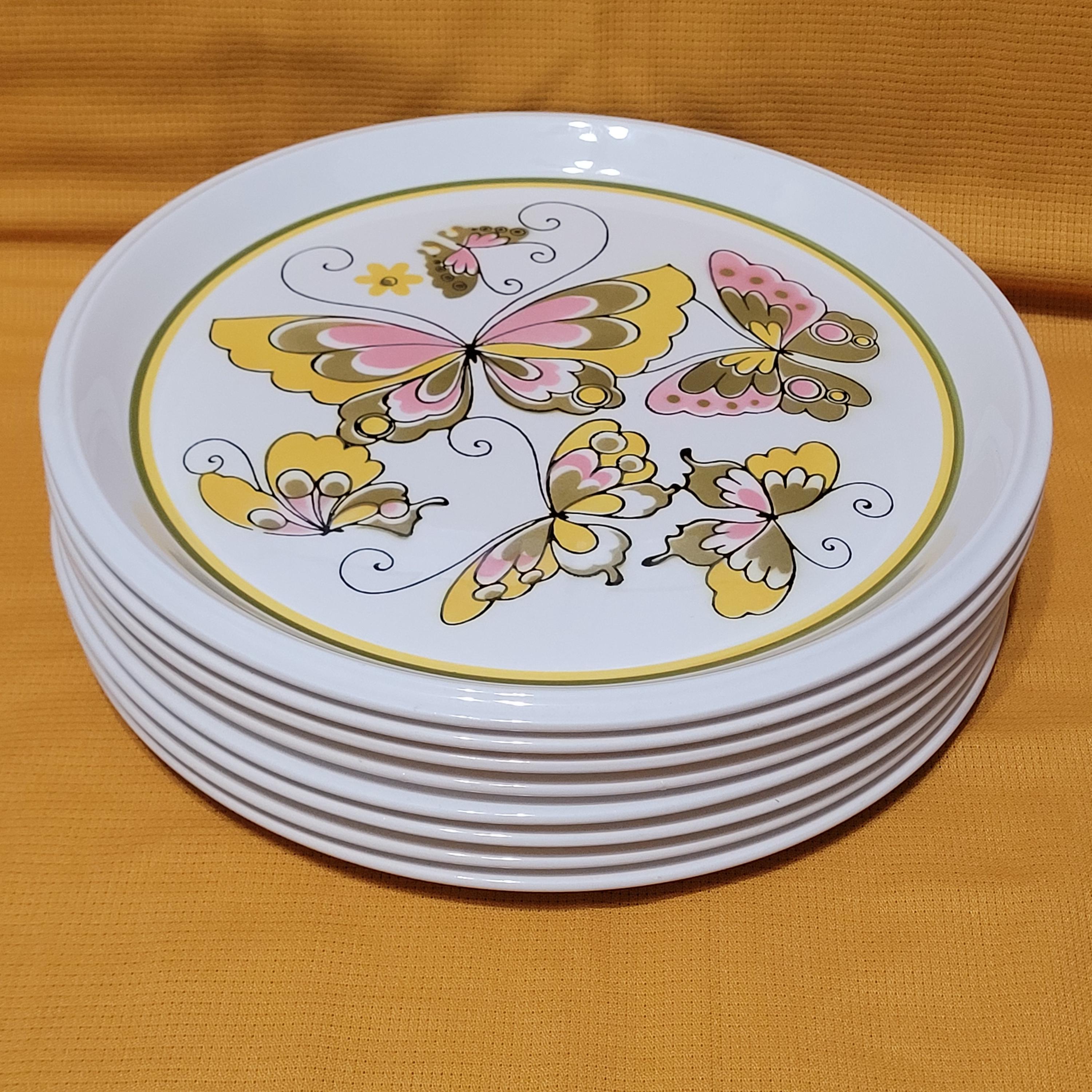 Vintage 1970s Mikasa Butterfly Dinnerware: Retro MCM Plate/bowl - Etsy