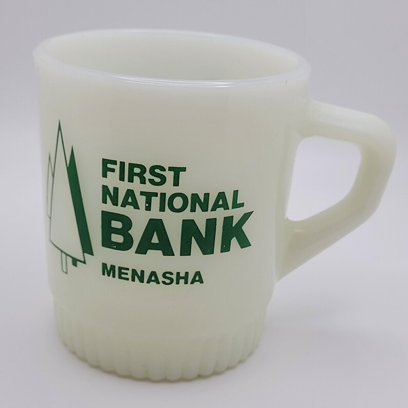 Vintage Fire King Anchor Hocking First National Bank Menasha Coffee Mug ...