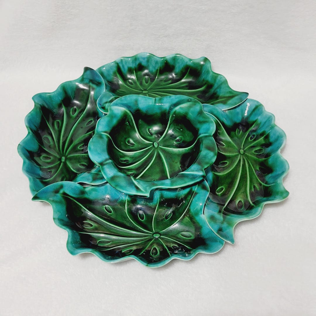 Vintage Relish Dish Set Deforest California USA Relish Tray Snack Tray ...