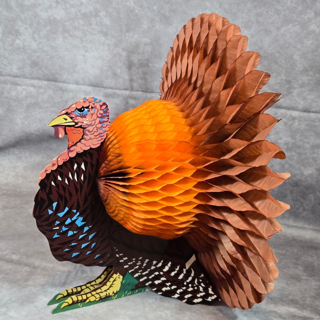 Vintage Honeycomb Turkey Decor Thanksgiving Made in Taiwan - Etsy