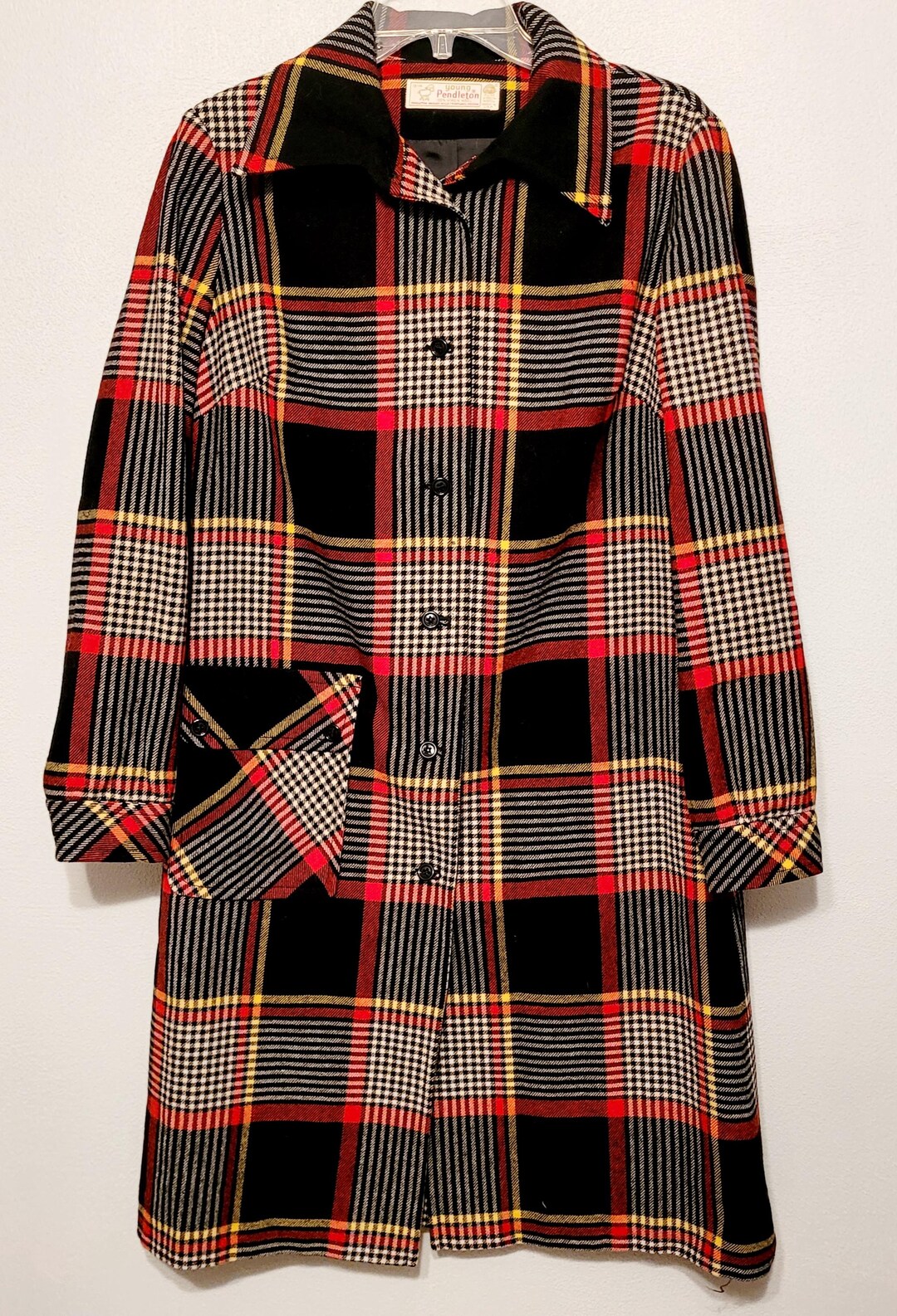 Vintage GIRLS Young Pendleton Plaid Wool Coat 100% Wool Made in USA - Etsy