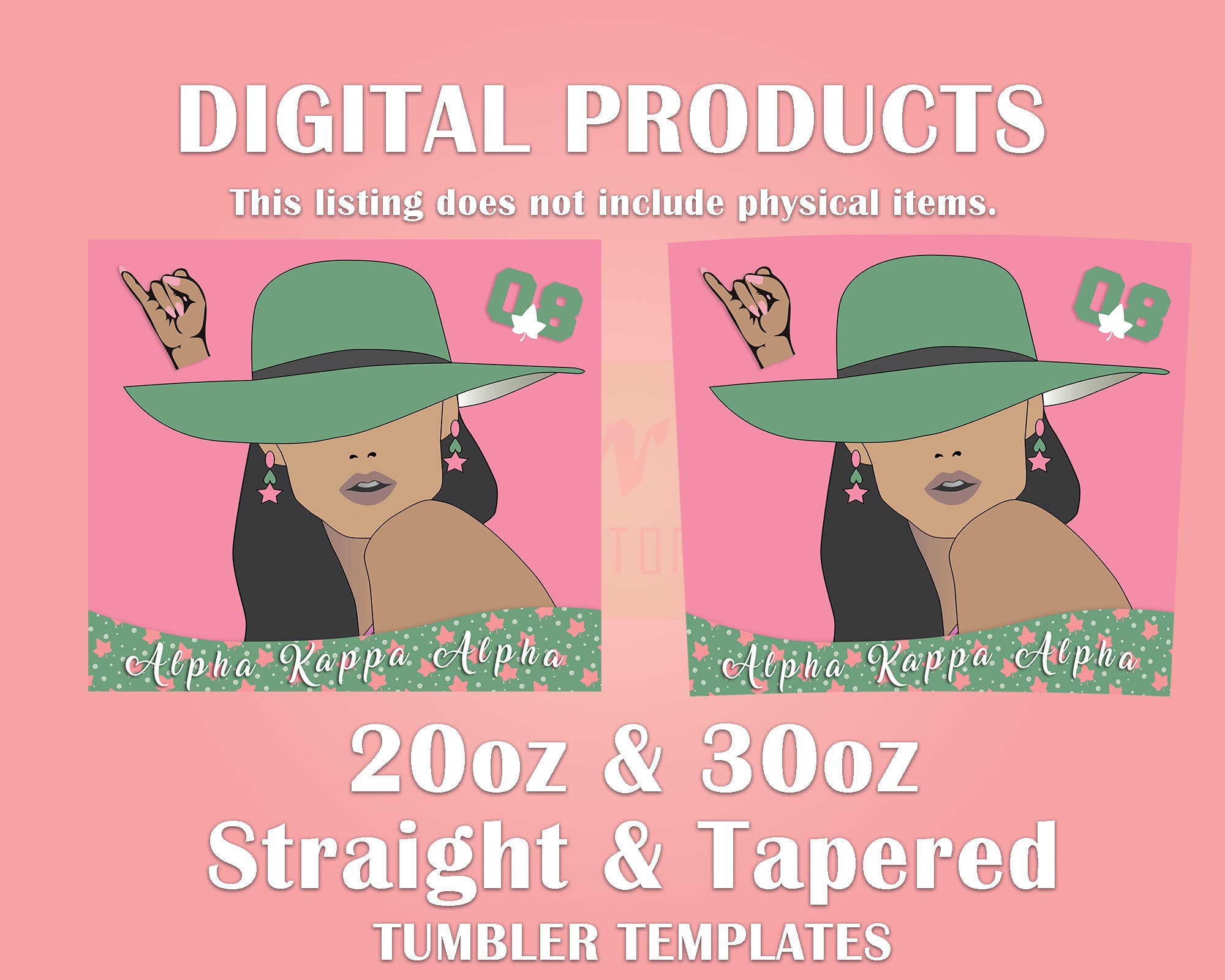 AKA Sorority Tumbler Wrap AKA Hand Sign 20oz 30oz Skinny - Etsy