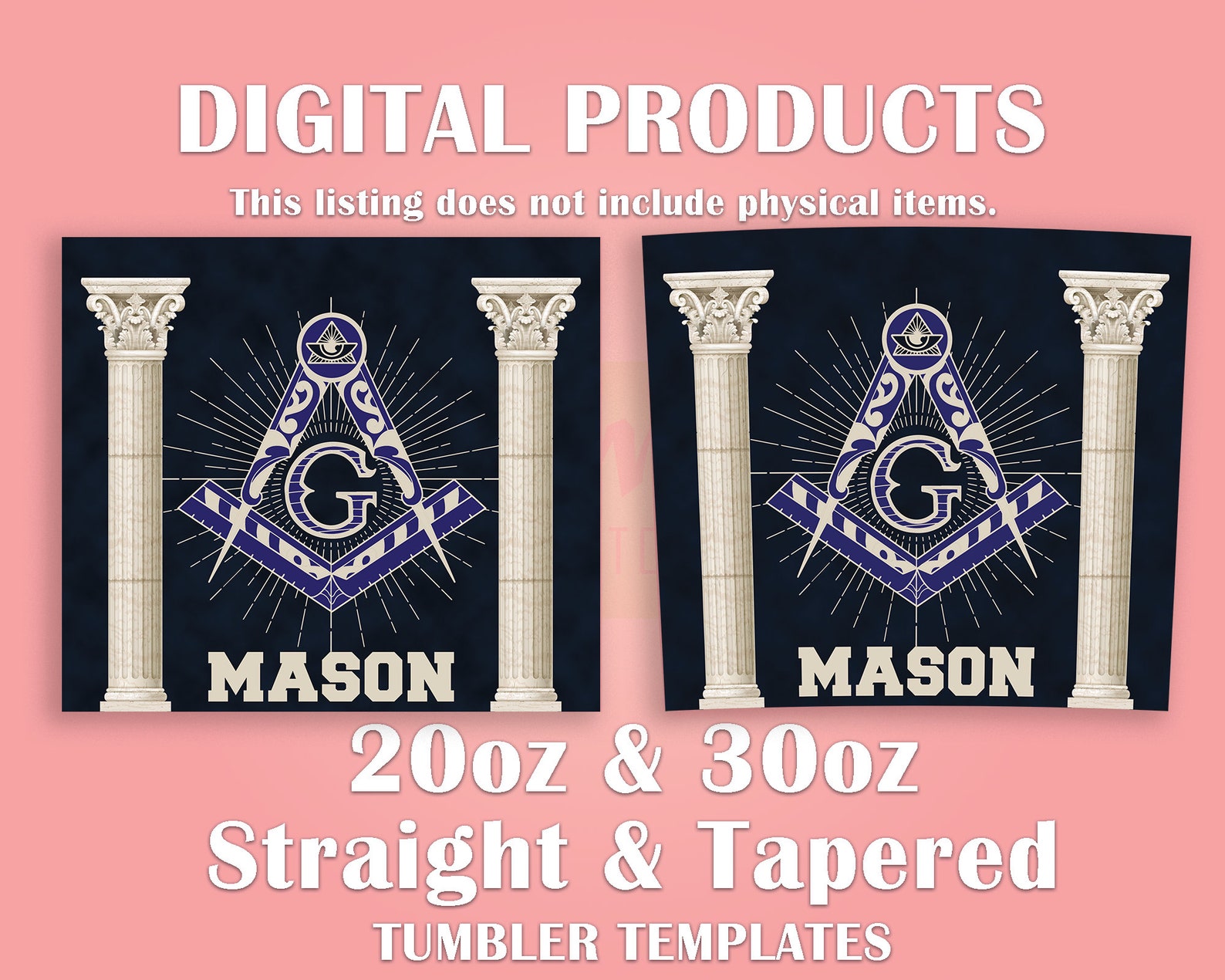 Masonic Tumbler Wrap: 20oz 30oz Skinny Tumbler Design (digital) - Etsy