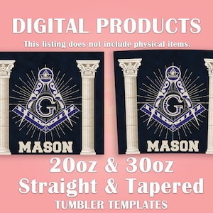 Freemason Tumbler Wrap, 20 Oz 30 Oz Masonic Skinny Tumbler Png ...
