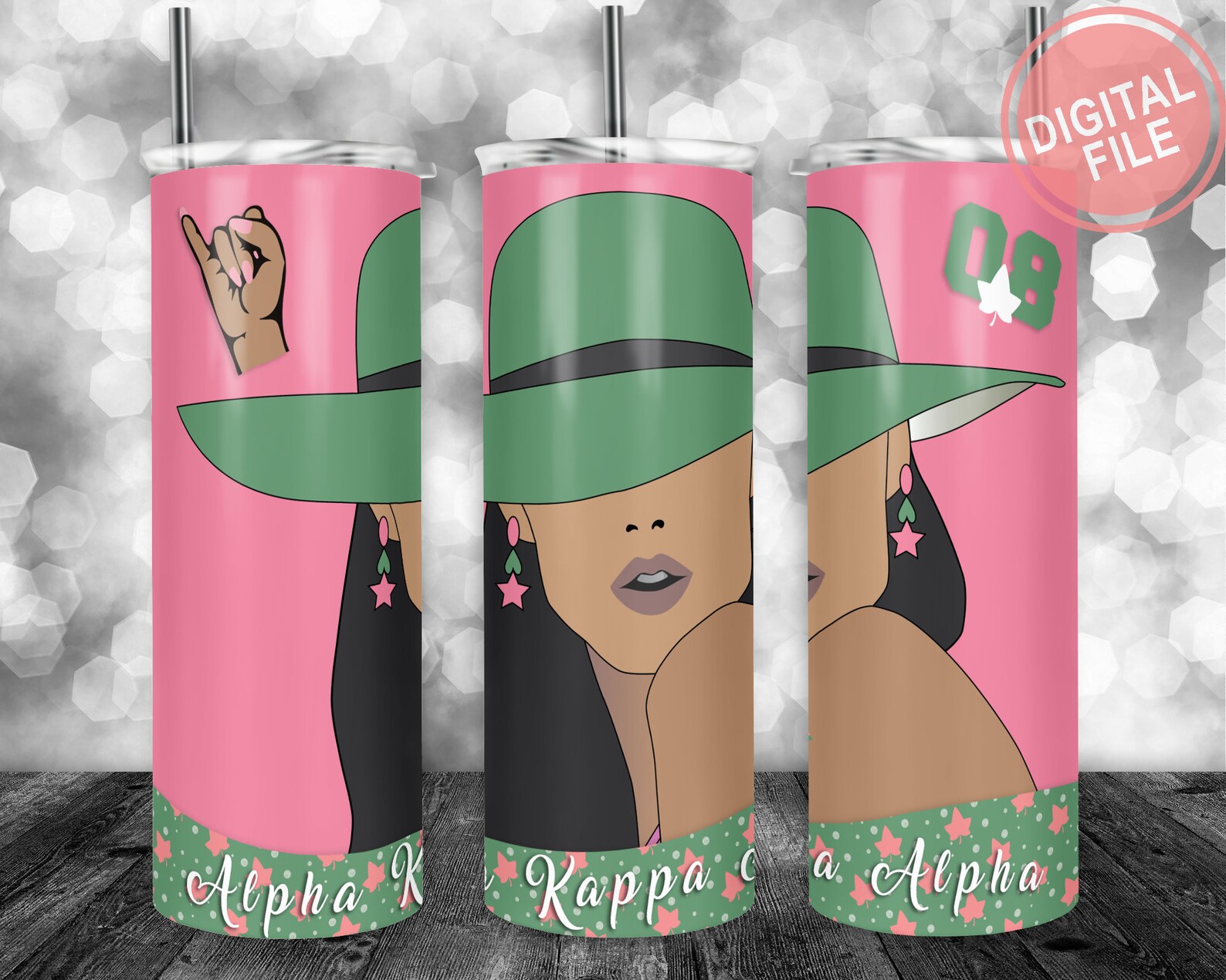 AKA Sorority Tumbler Wrap AKA Hand Sign 20oz 30oz Skinny - Etsy