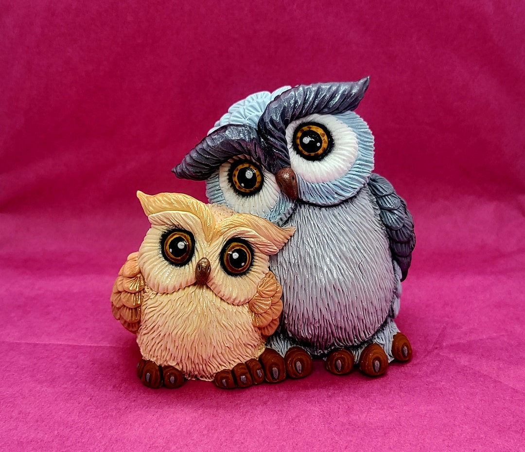 Owl Silicone Mold Owl Family Mold for Soap Mold for Ceramic Mold for ...