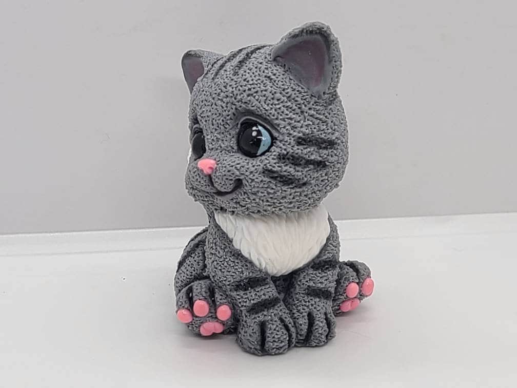 Kitten 3d Silicone Mold Cute Cat Silicone Mold Animal 3d Mold | Etsy