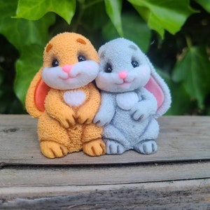Best Friends Rabbits Mold Rabbit Soap Mold Easter Bunny Mold Rabbit ...