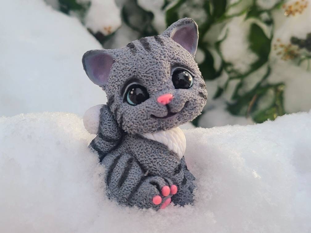 Kitten 3d Silicone Mold Cute Cat Silicone Mold Animal 3d Mold | Etsy