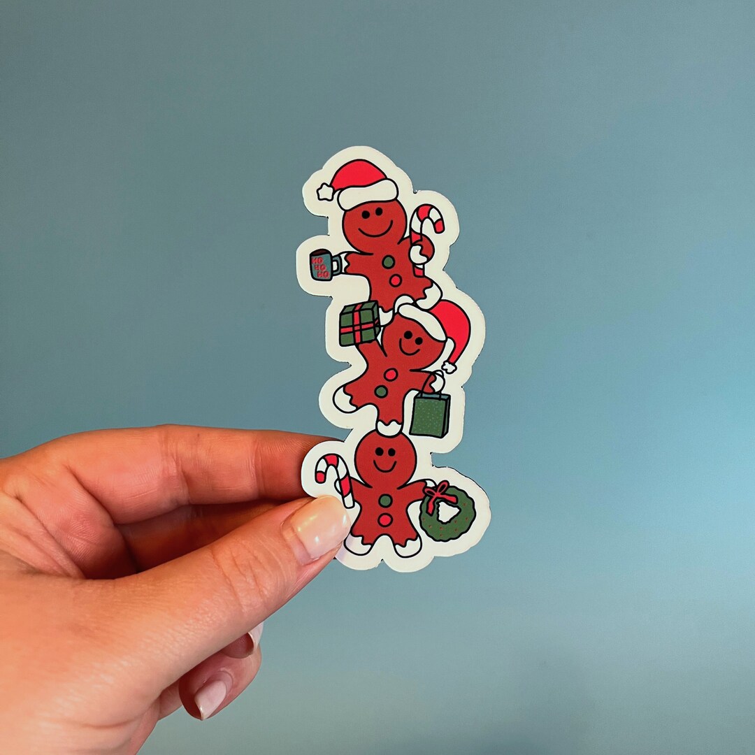 Gingerbread Men Sticker | Christmas Sticker - Etsy