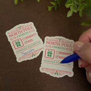 Gift Tags From Santa | North Pole Express Gift Tag | Nice List Delivery ...