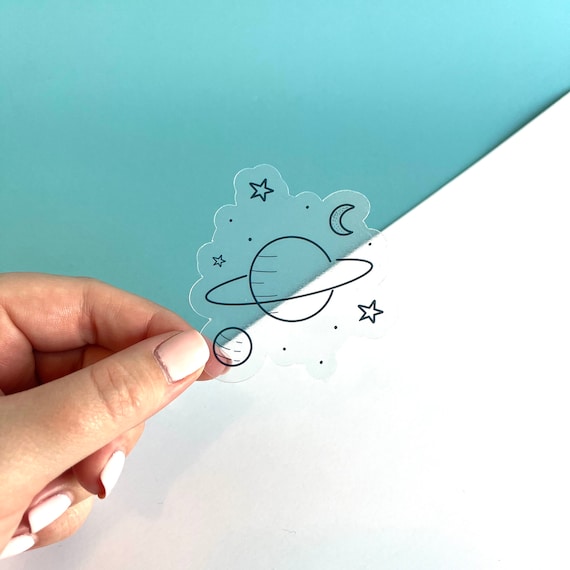 Clear Space Sticker Stars and Planets Transparent - Etsy