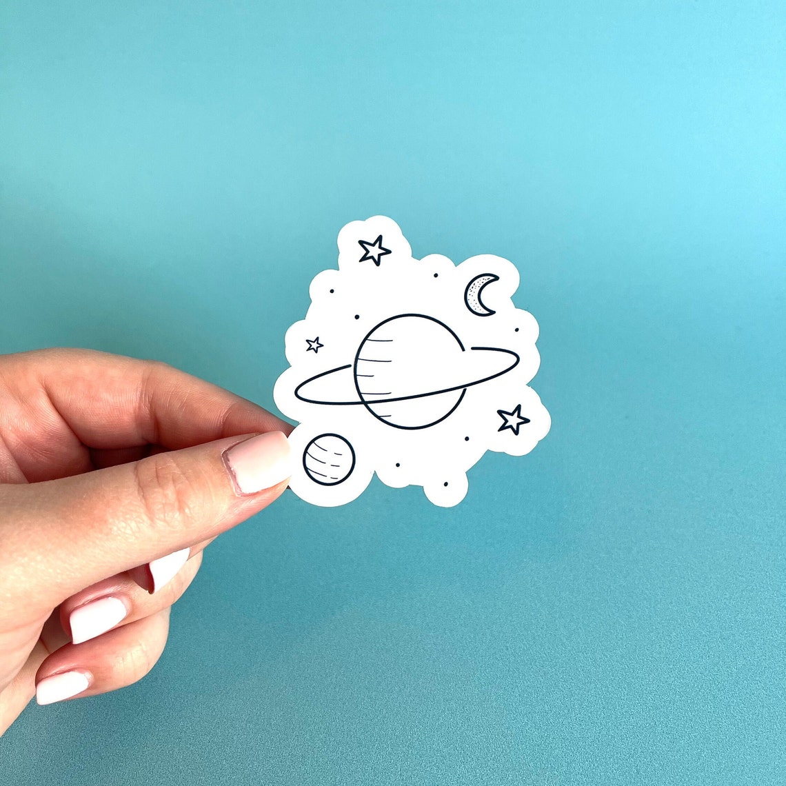 Clear Space Sticker Stars and Planets Transparent - Etsy
