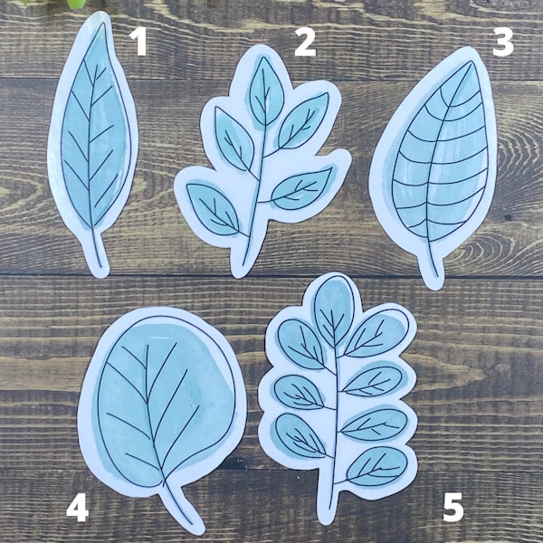 Green Leaf Stickers - Etsy