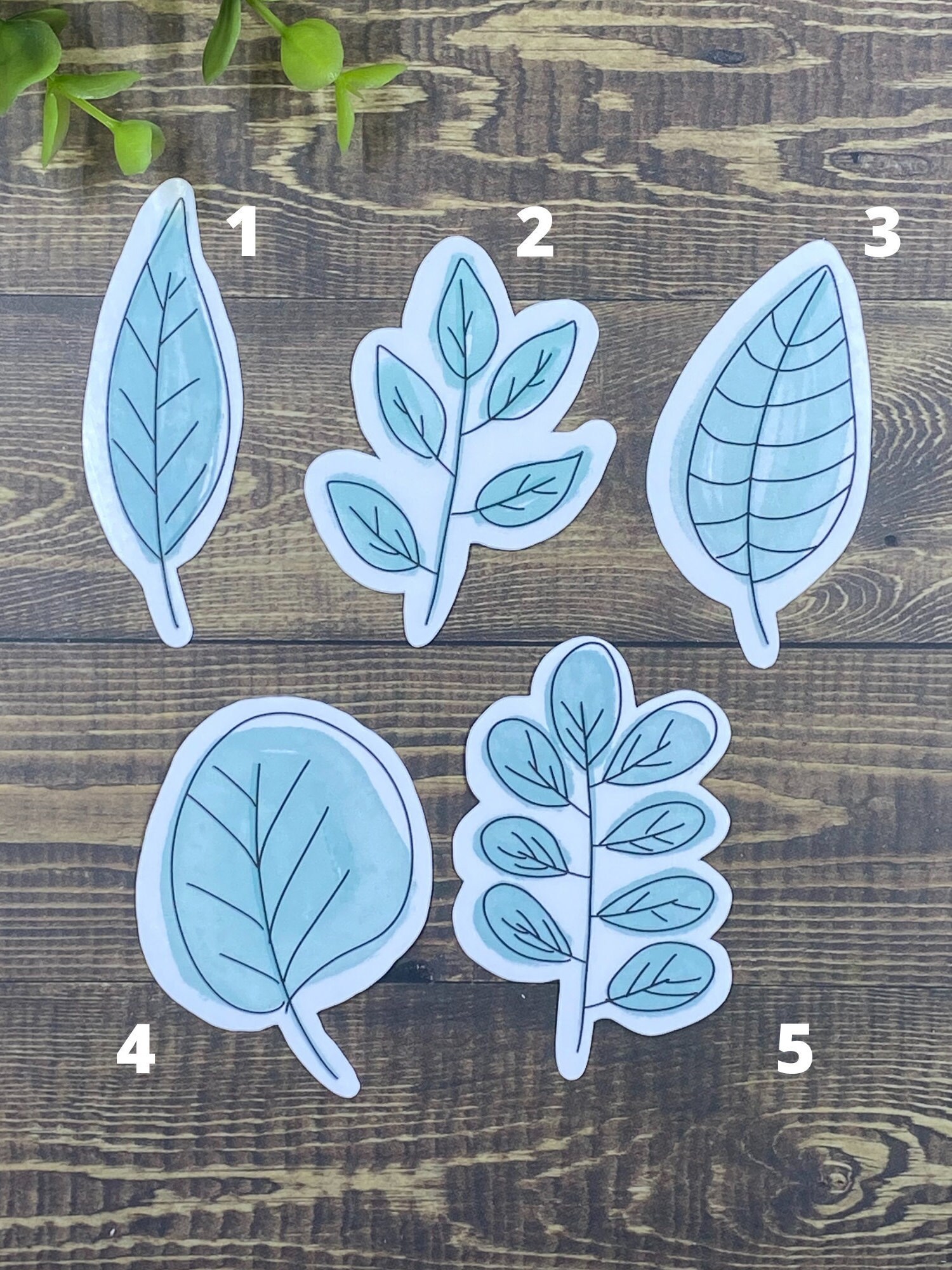 Leaf sticker pack / green leaves / watercolour style leaves / | Etsy