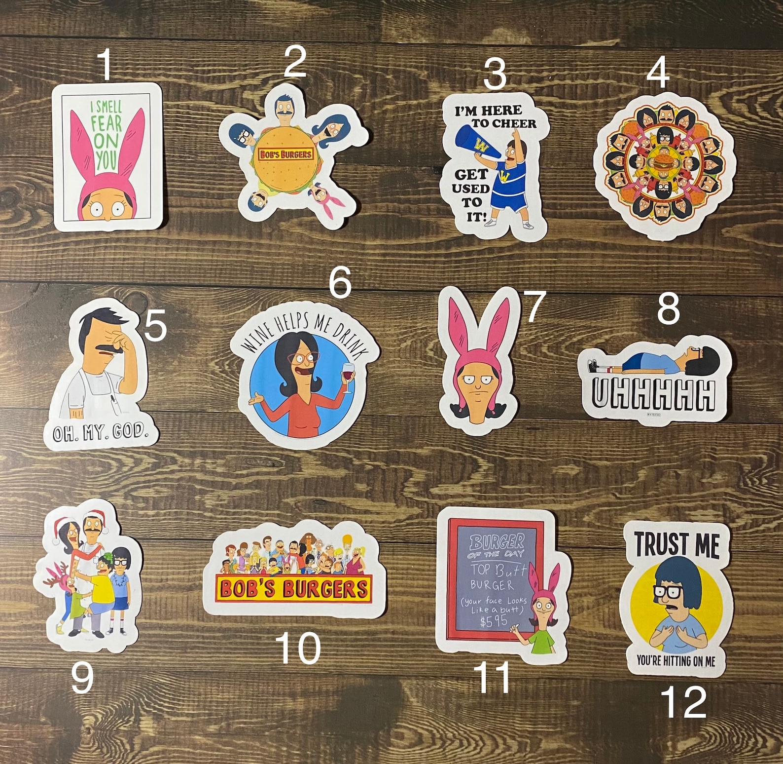 Bob's Burgers Stickers / Bobs Burgers Inspired Stickers / | Etsy