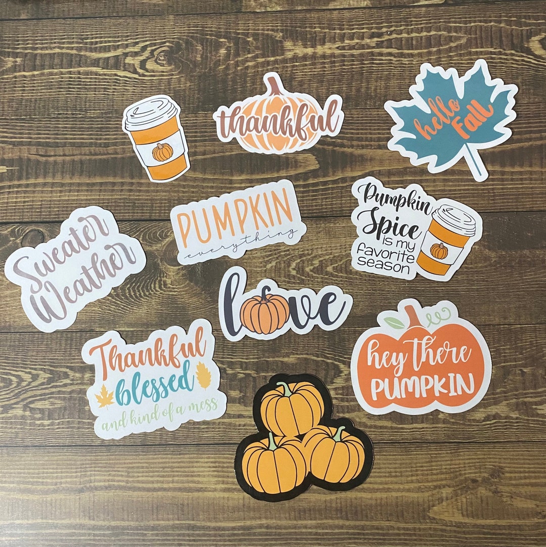 Fall Sticker Collection, Pumpkin Spice Latte Sticker, Pumpkin Stickers ...