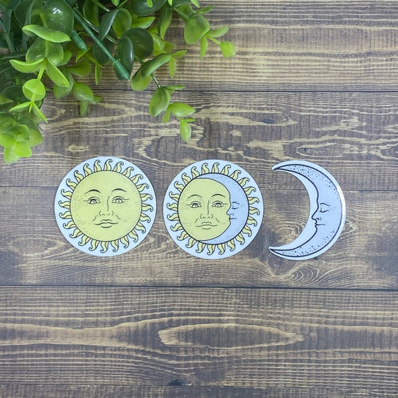 Sun and Moon Stickers | Etsy