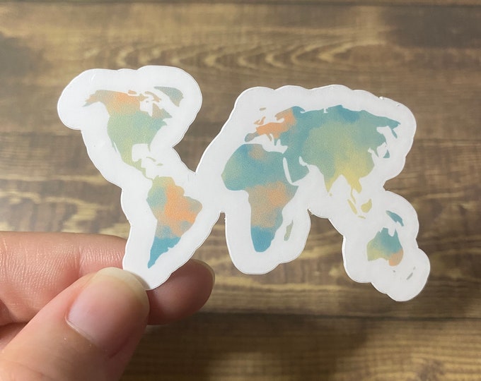 Floral Map Clear Sticker, Map Laptop Sticker, Floral Laptop Sticker ...
