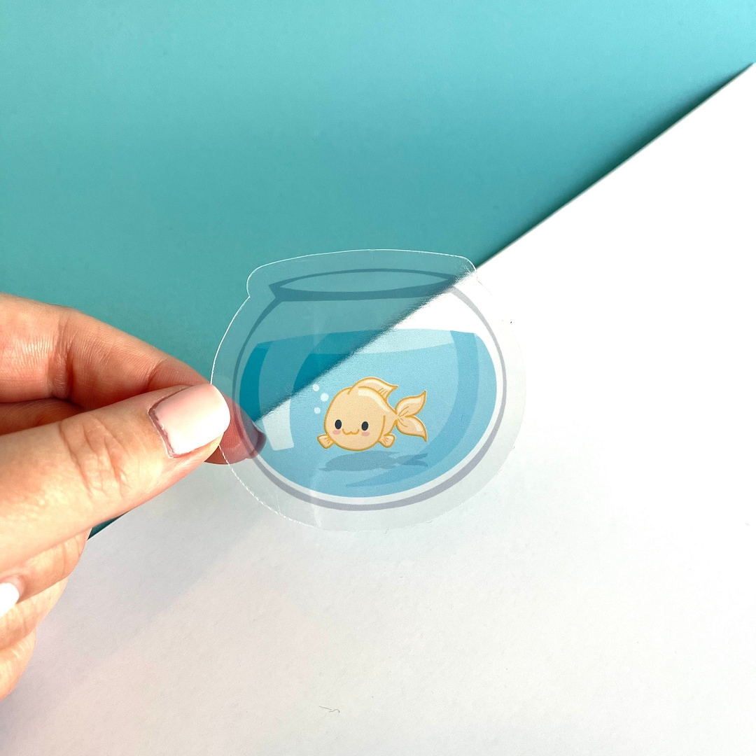 Clear Goldfish Sticker | Fish Bowl Sticker | Transparent | Waterproof ...