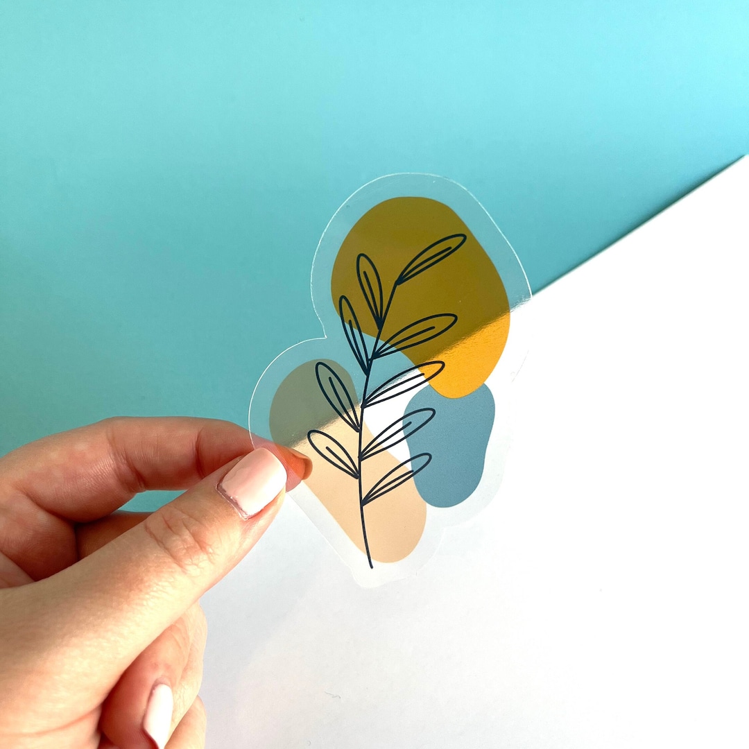 Clear Line Art Sticker | Abstract Art Sticker | See Through Sticker - Etsy