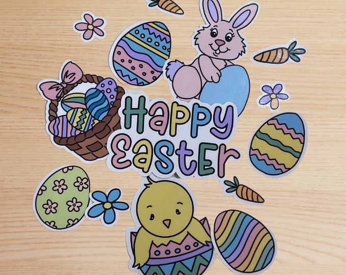 Happy Easter Sticker Easter Bunny Sticker, Easter Bujo Sticker ...