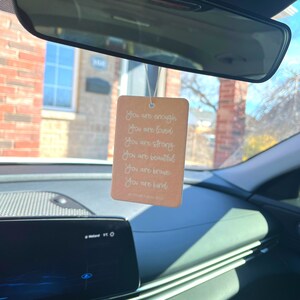 Car Air Freshener Positive Reminders Fresh Air Scent Pink Car Accessory ...