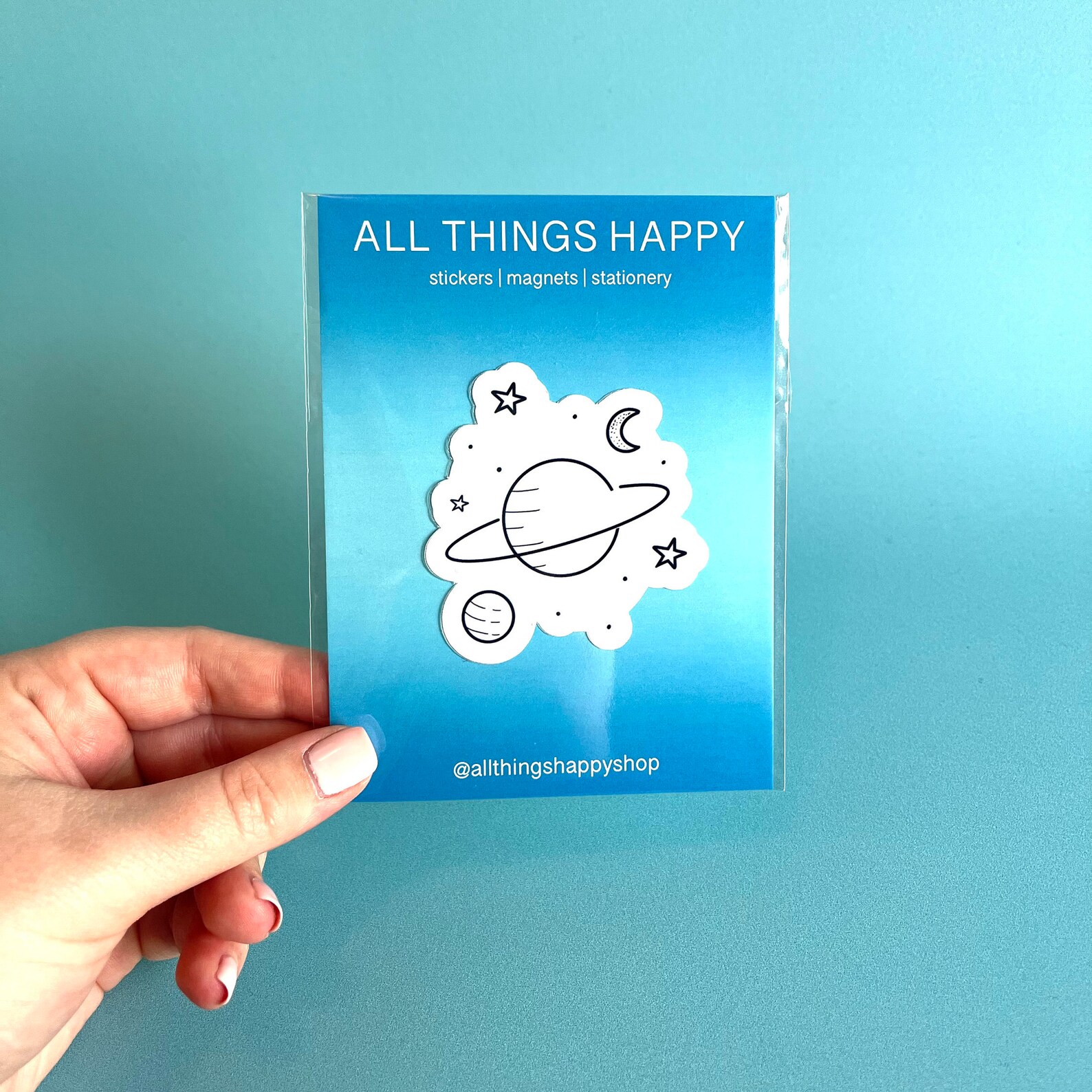 Clear Space Sticker Stars and Planets Transparent - Etsy