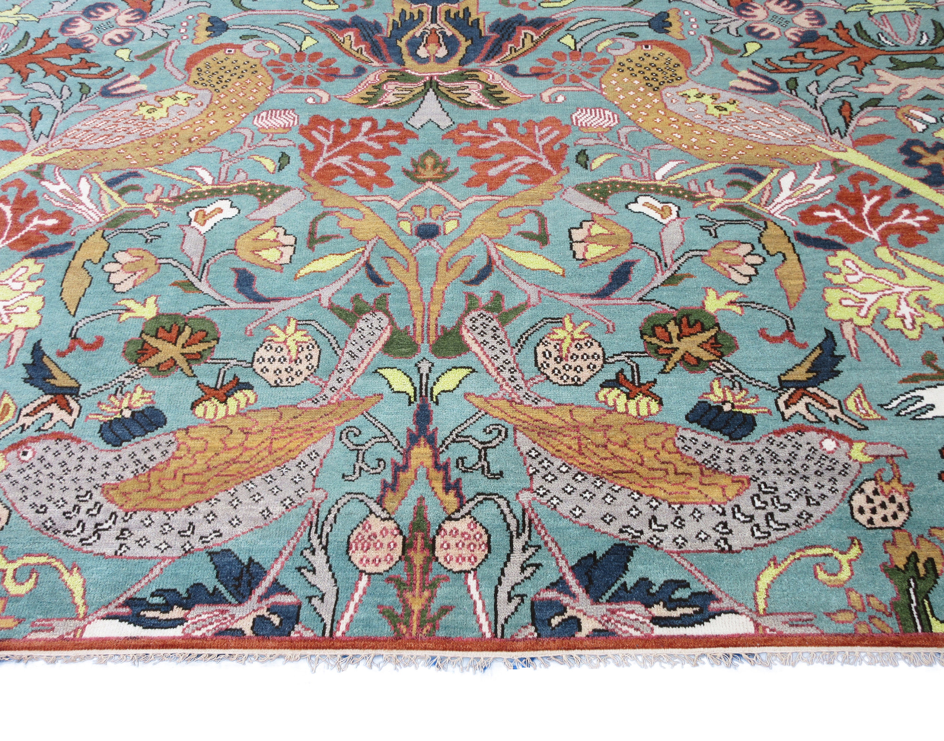 10X14 Birds William Morris Design Hand-knotted Wool Area Rug 10' X 13'9 ...