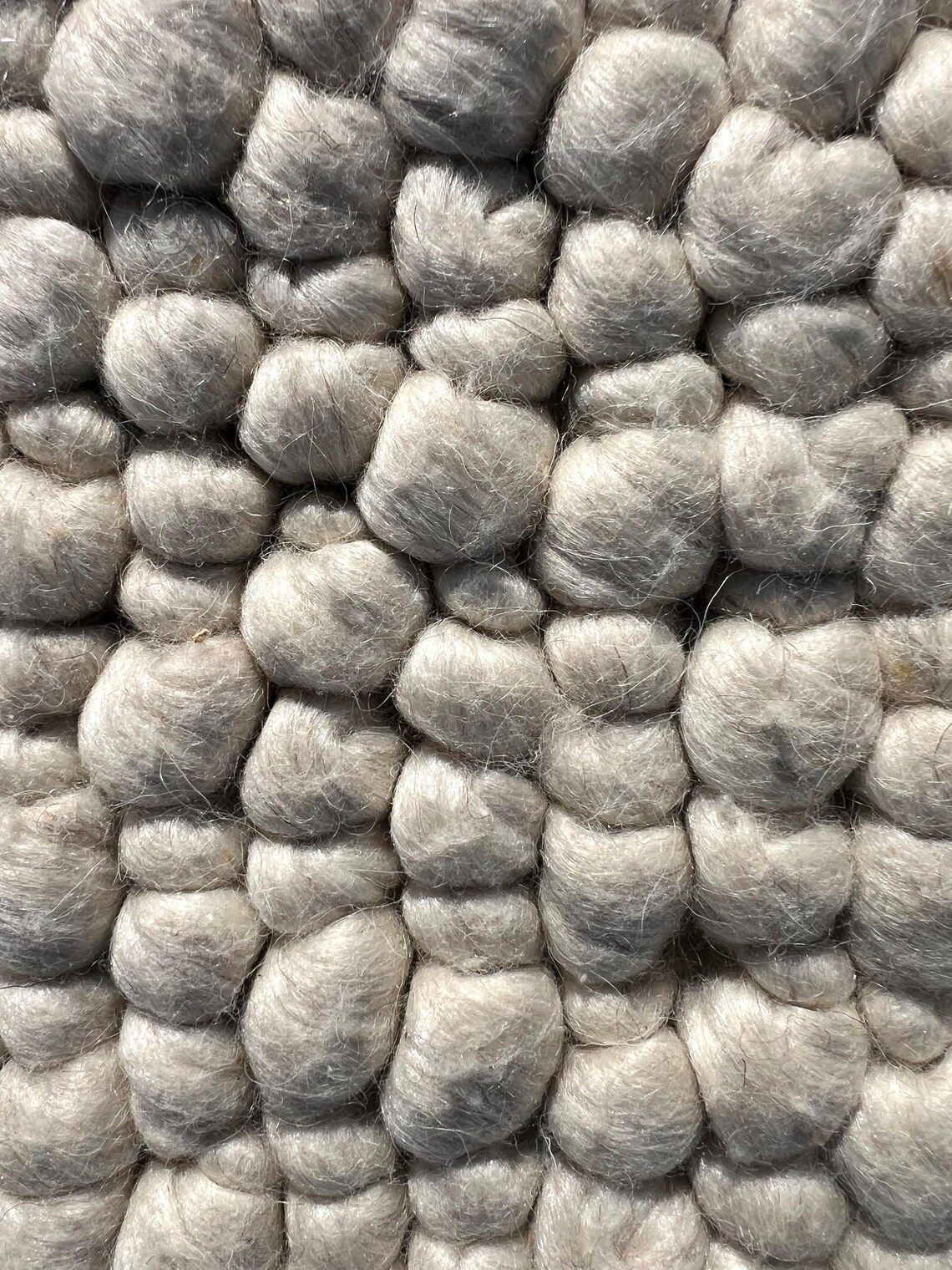Modern Chunky Handwoven Raw Wool Rug - Natural Felted Pebble Design ...