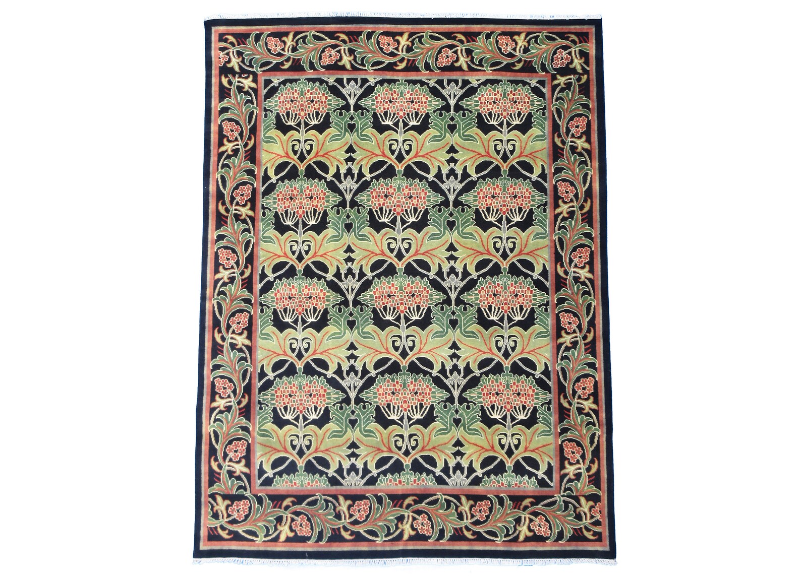 William Morris Inspired Area Rug Hand-knotted Wool Oriental Carpet - Etsy