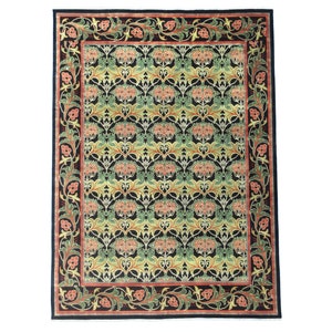 William Morris Inspired Area Rug Hand-knotted Wool Oriental Carpet - Etsy