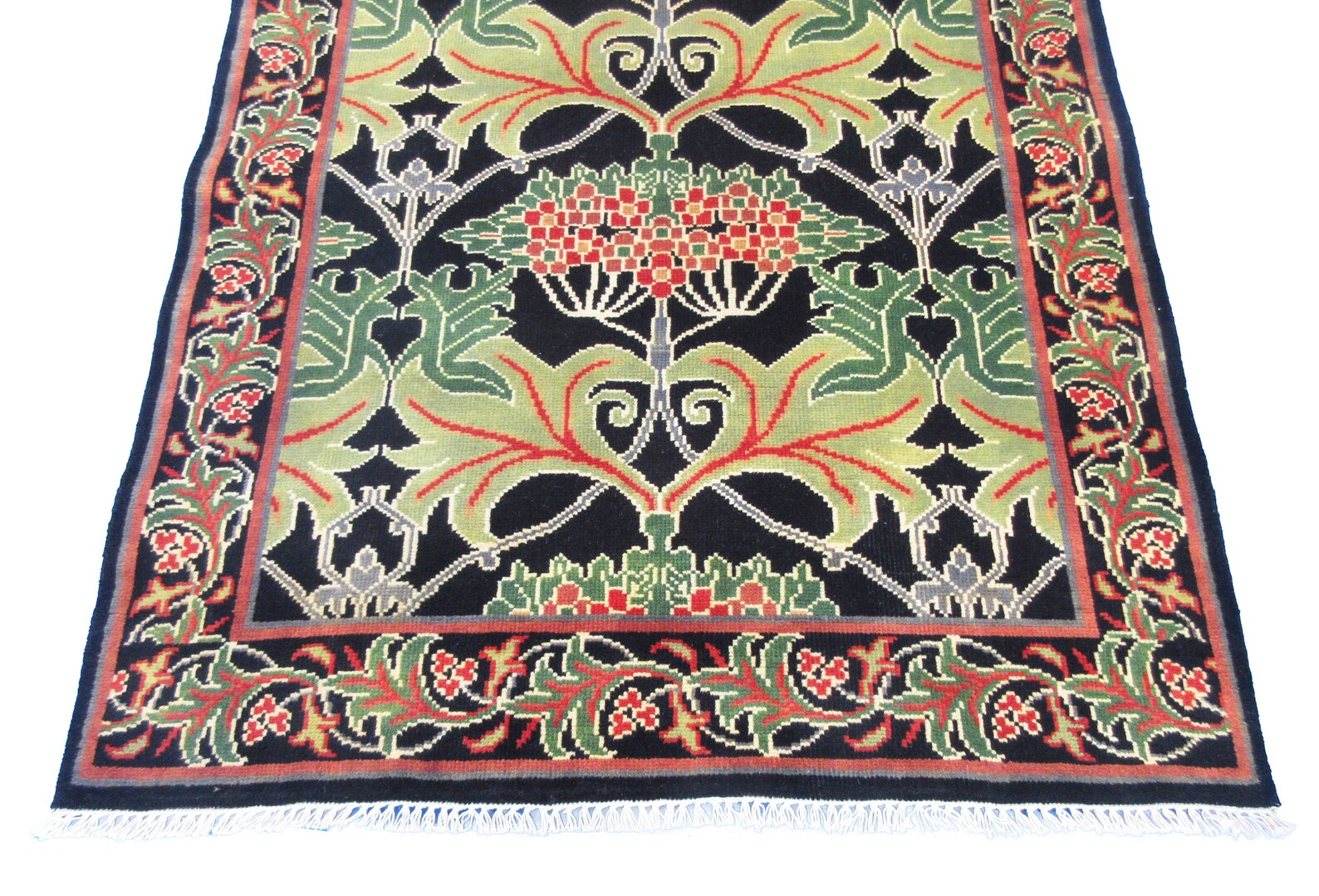 William Morris Inspired Area Rug Hand-knotted Wool Oriental Carpet - Etsy
