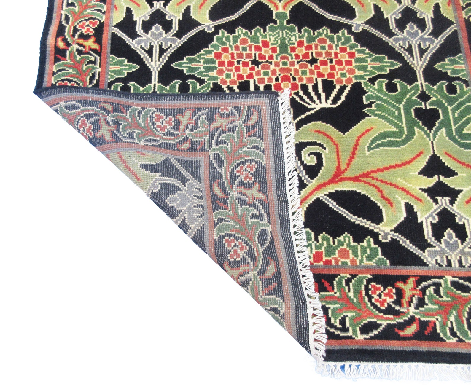 William Morris Inspired Area Rug Hand-knotted Wool Oriental Carpet - Etsy