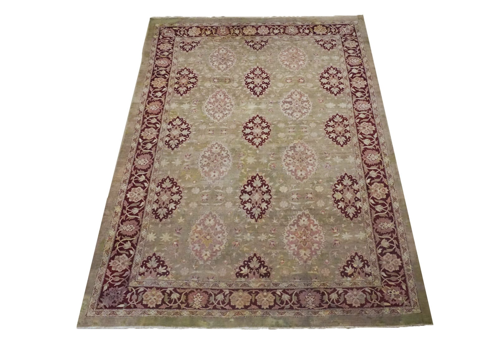 10X15 Antique Indian Agra Rug Hand-knotted Wool Carpet, Circa 1900 10'1 ...