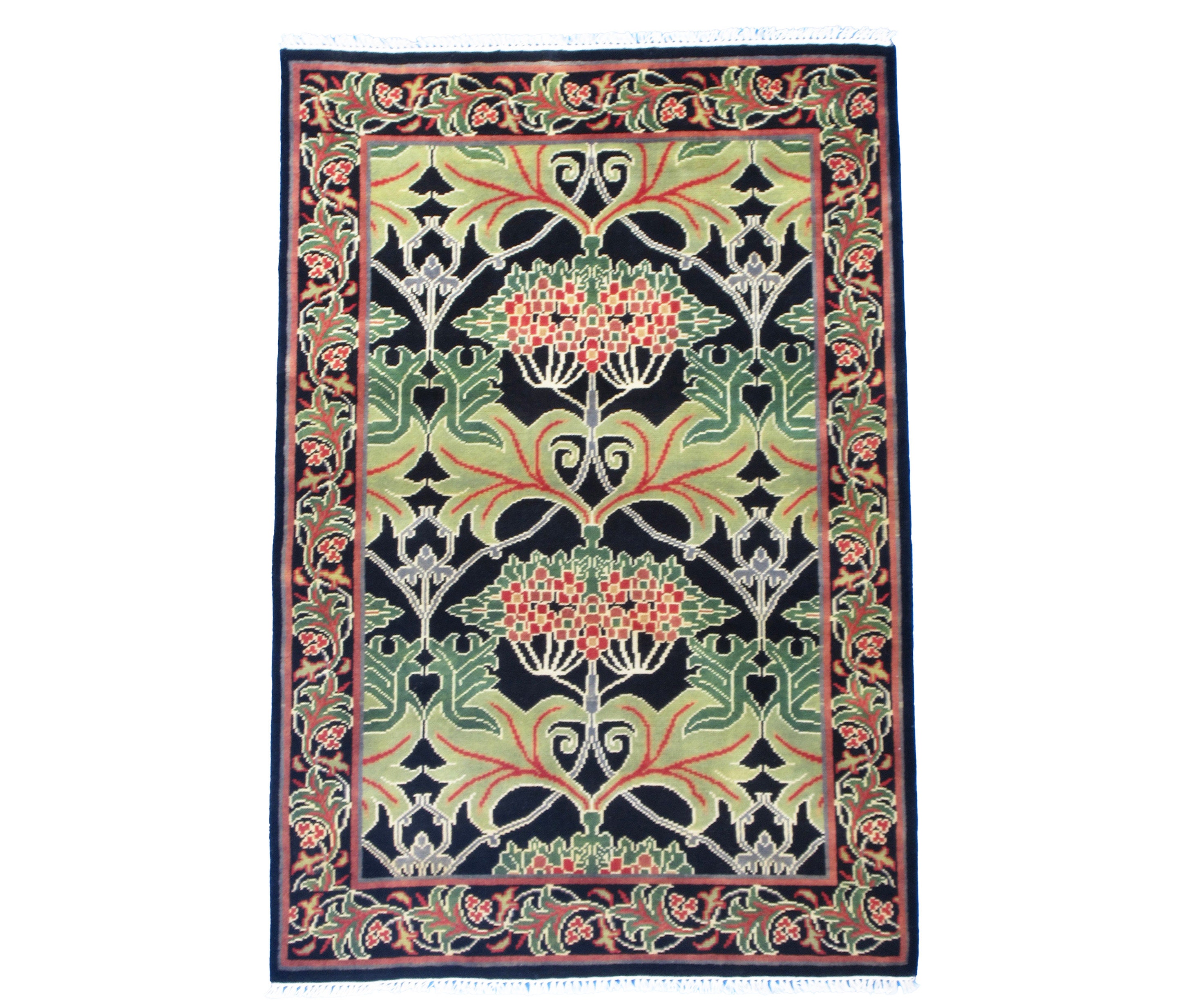 William Morris Inspired Area Rug Hand-knotted Wool Oriental Carpet - Etsy