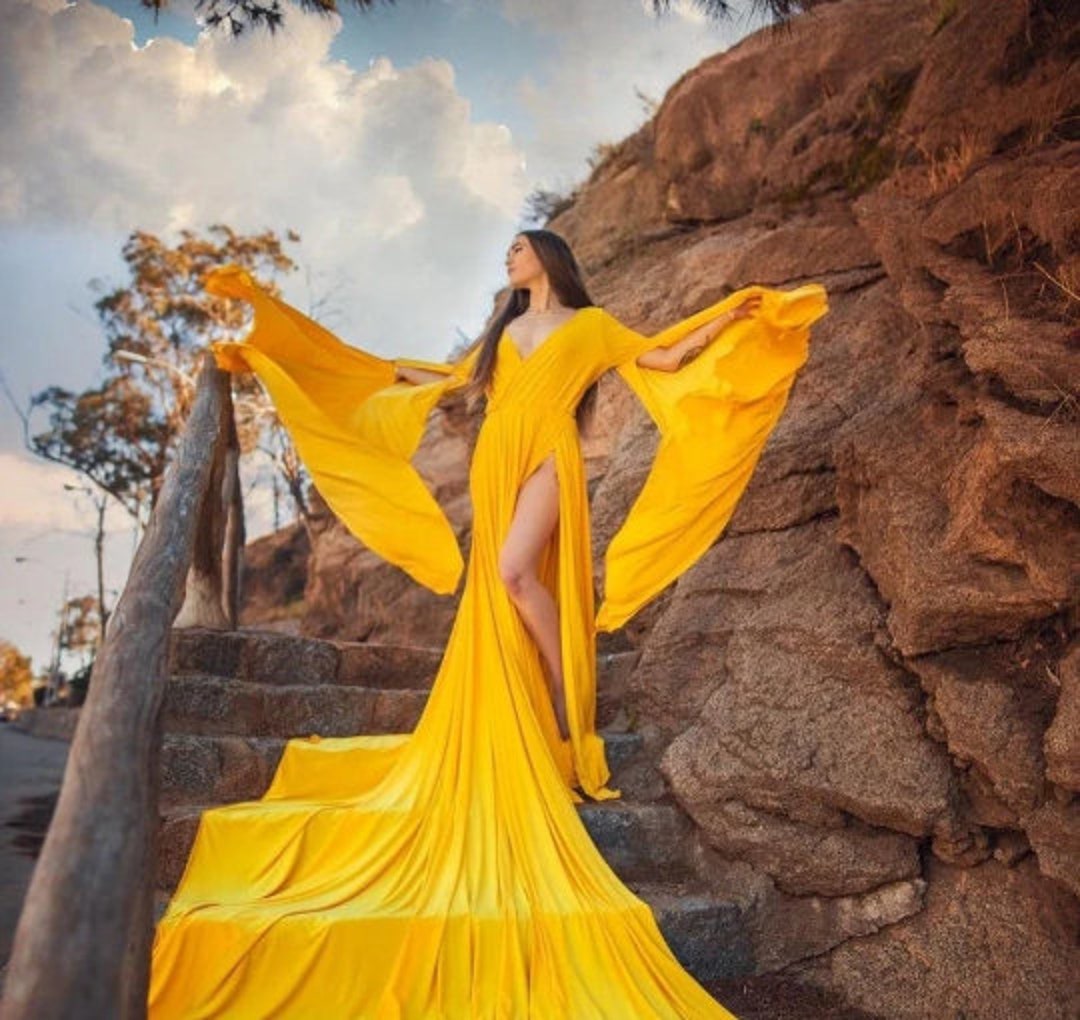 Long Flying Dress With Long Flying Sleeves Dress for Photoshoot Long ...