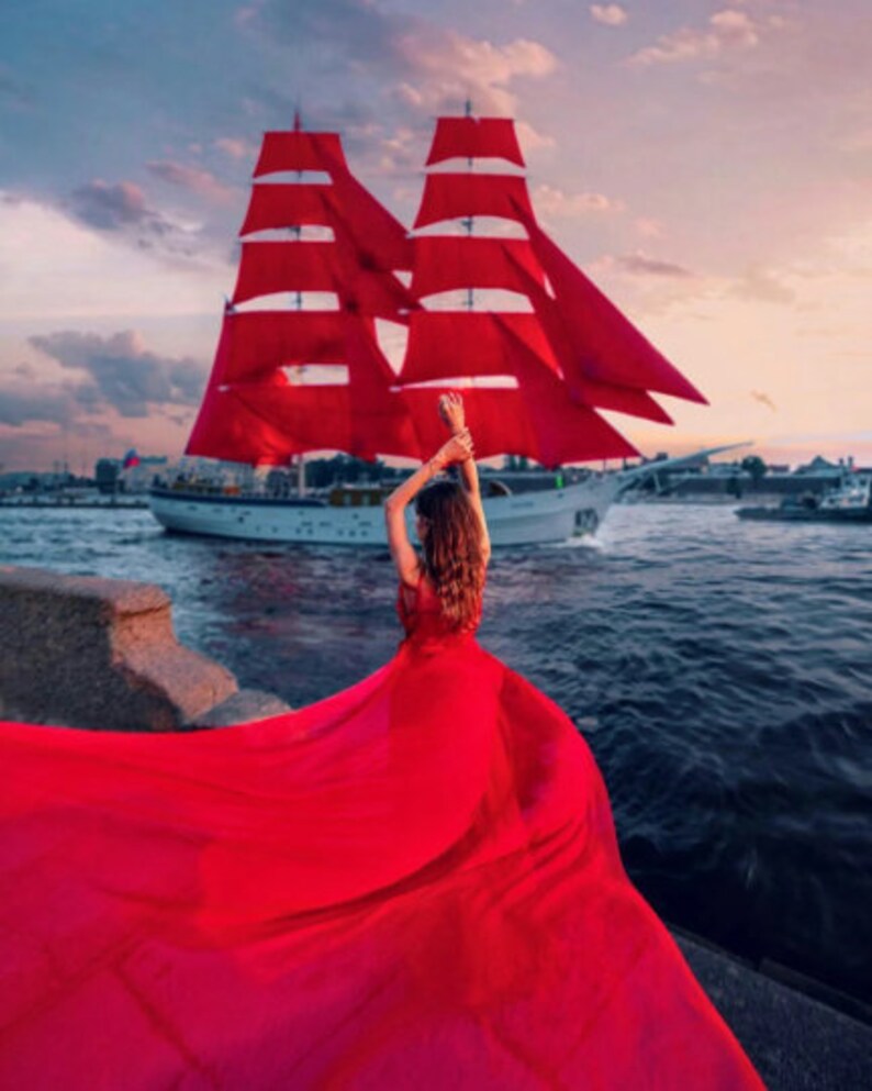 Long Flying Dress Flying Dress for Photoshoot Long Train - Etsy