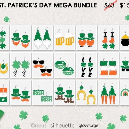 St Patrick's Day Earrings SVG/ Commercial Use/ Leather - Etsy