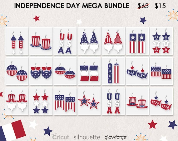 Independence Day MEGA BUNDLE All USA Earrings in Shop Cut - Etsy