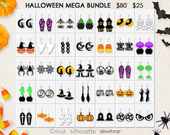 42 Halloween Earrings SVG, Halloween Earrings Template Bundle SVG Files ...
