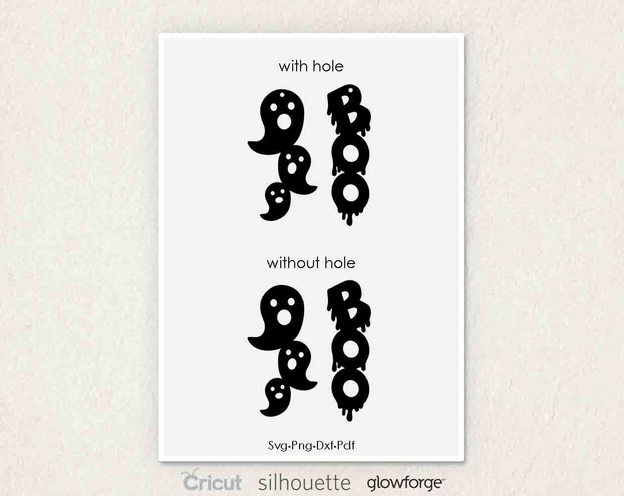 Halloween Ghost Boo Earring Svg Dxf Pdf Png Formats Cricut - Etsy