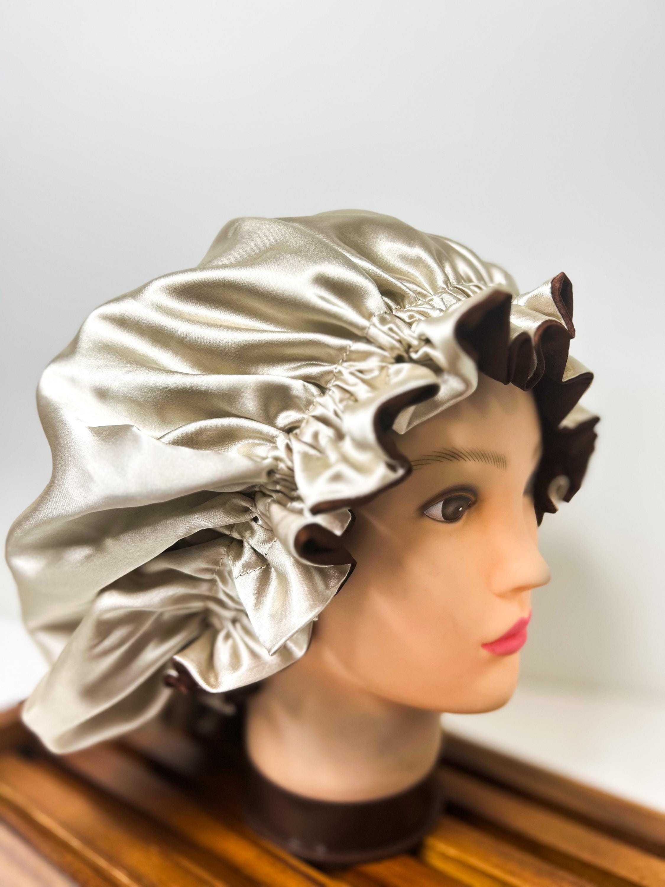Luxurious Charmeuse Silk Bonnet, Reversible Rose Pink & Ivory Sleep Cap ...