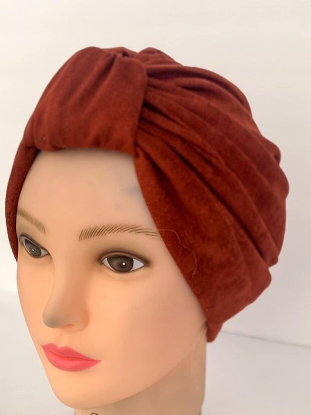 Mango Velour Front Knot Womans Turban Pull on Alopecia Hair - Etsy
